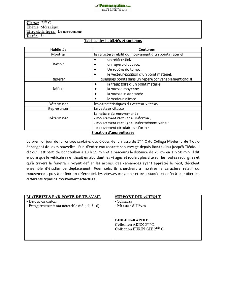 Cours Nouveau Physique-Chimie 2nd C | PDF