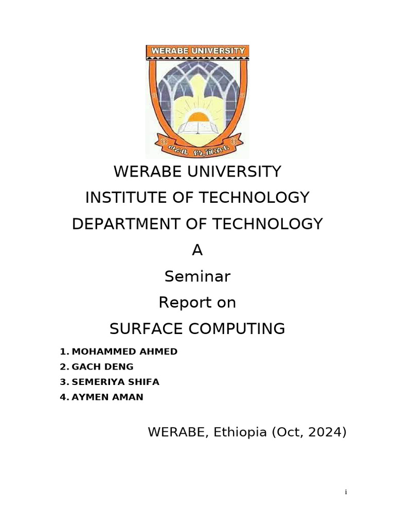 SURFACE COMPUTING 1 | PDF | Touchscreen | User Interface