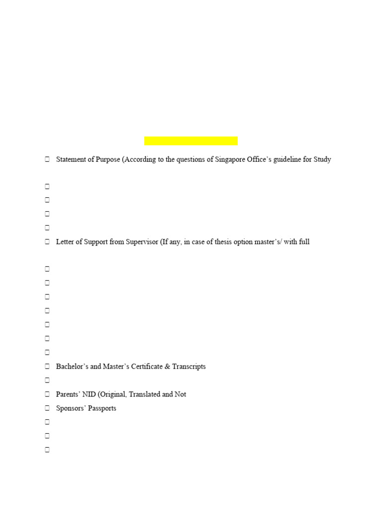 Study Permit Checklist with OWP and KID | PDF | Birth Certificate ...