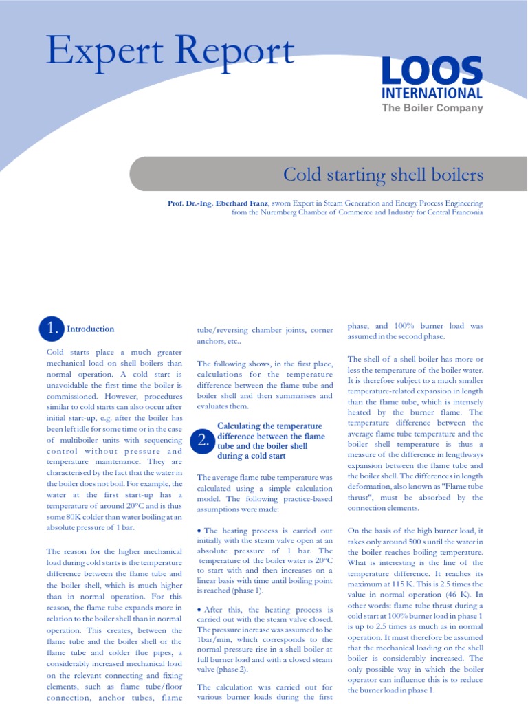 Cold Start Boiler of Loos | PDF | Boiler | Steam