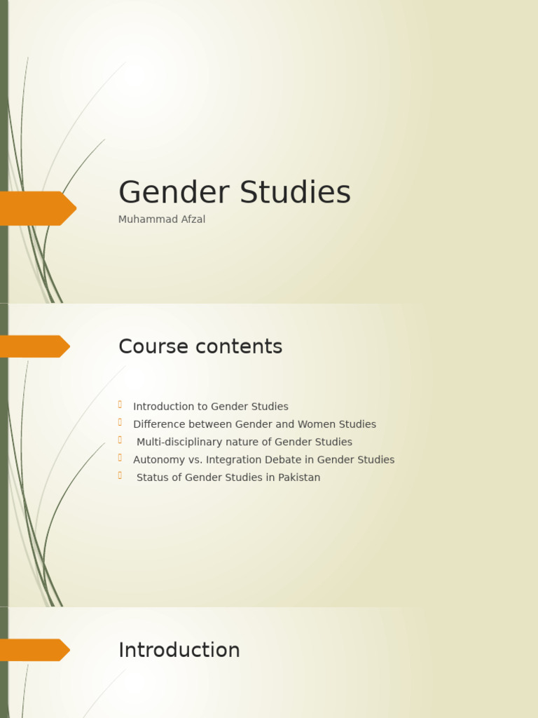 Gender Studies Presentation M Afzal 10-01-25 | PDF | Feminism | Gender ...