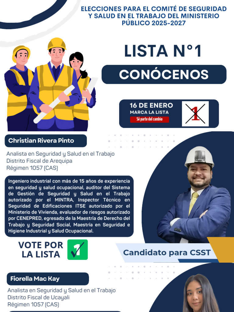 Elecciones CSST 2025: Conoce a los Candidatos | PDF | Seguridad y salud ...