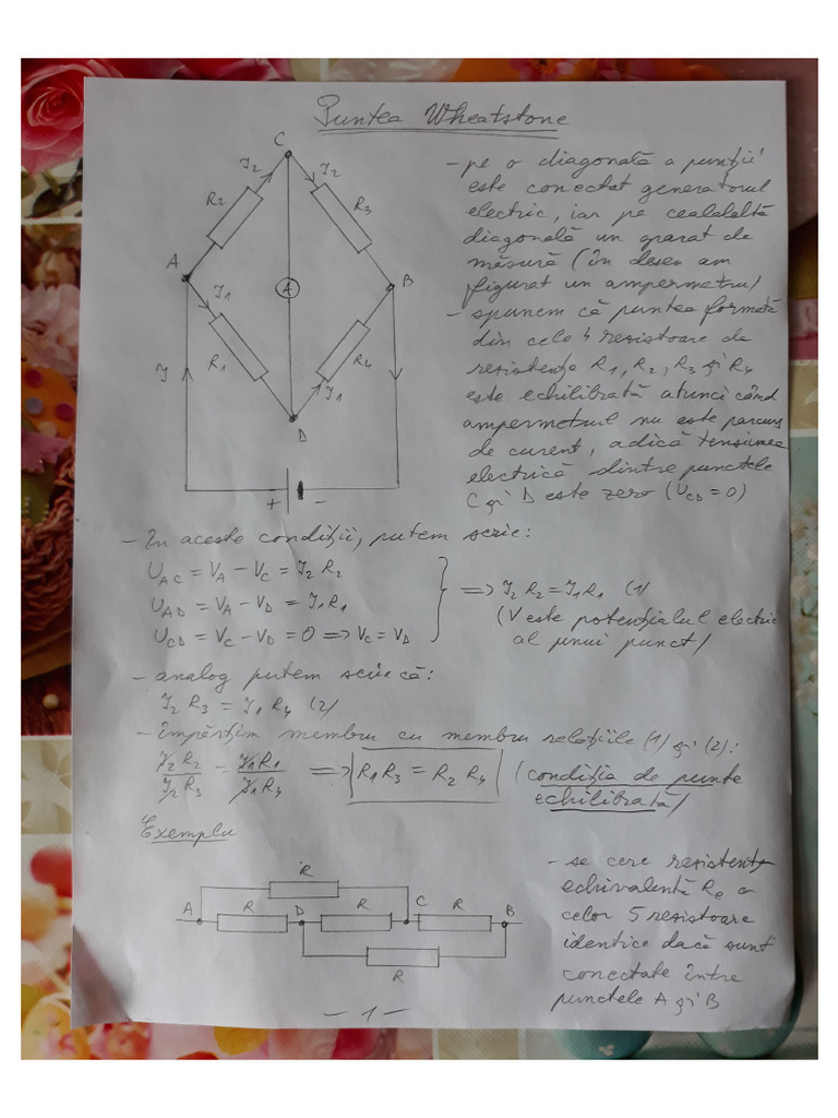 Puntea Wheatstone. Transformarea Triunghi-Stea | PDF