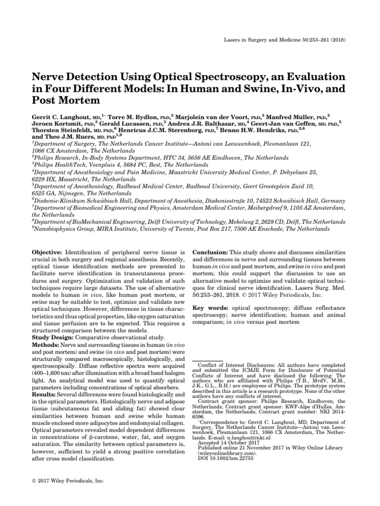 Lasers Surg Med - 2017 - Langhout - Nerve Detection Using Optical ...
