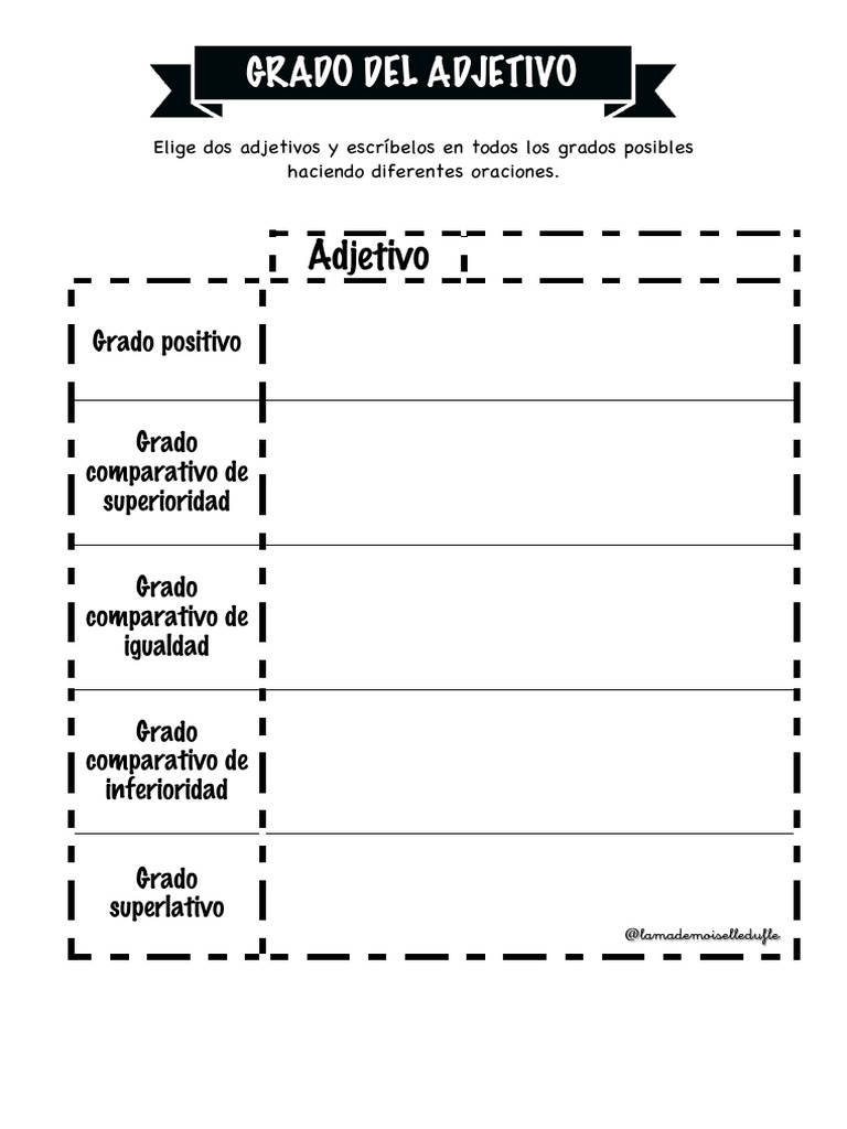 Ficha - Grados de Los Adjetivos | PDF