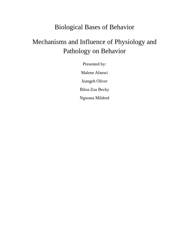 Behavioral Mechanism GRP Work | PDF | Stress (Biology) | Psychology