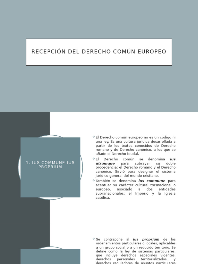 Recepción del Derecho Común Europeo | PDF | Ley romana | imperio Romano