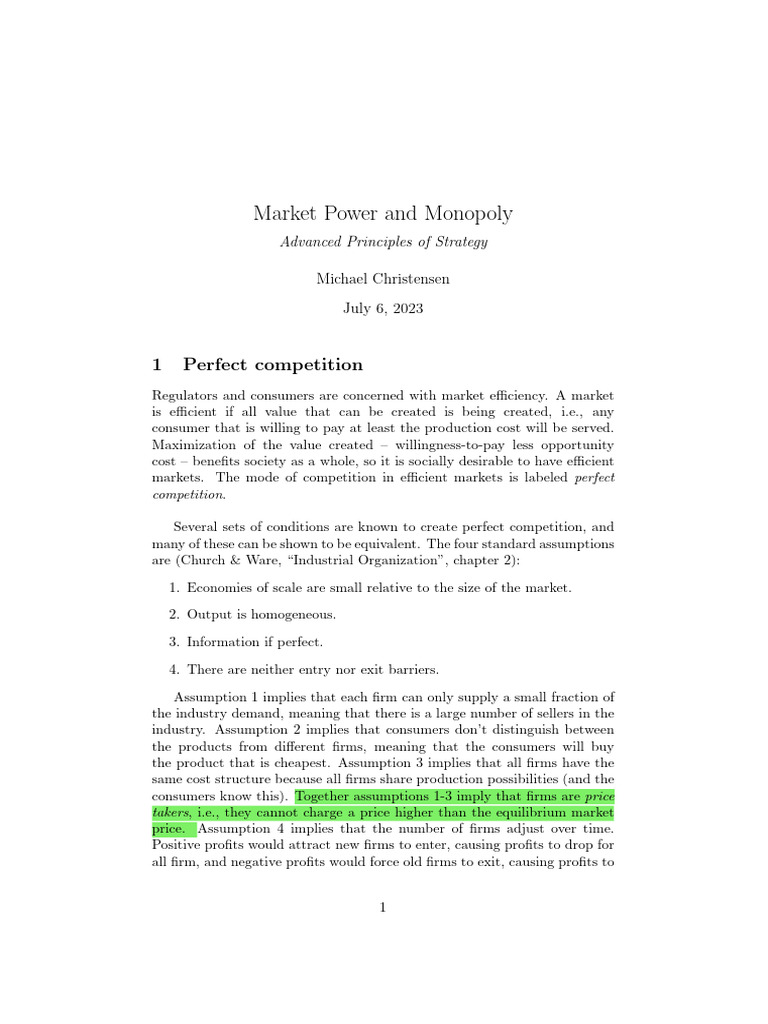 Understanding Market Power and Monopoly | PDF | Market Power | Monopoly