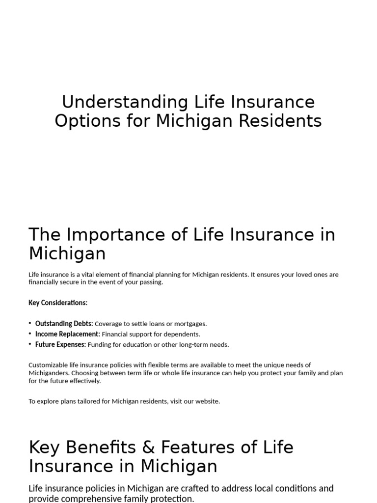 Understanding Life Insurance Options For Michigan Residents | PDF