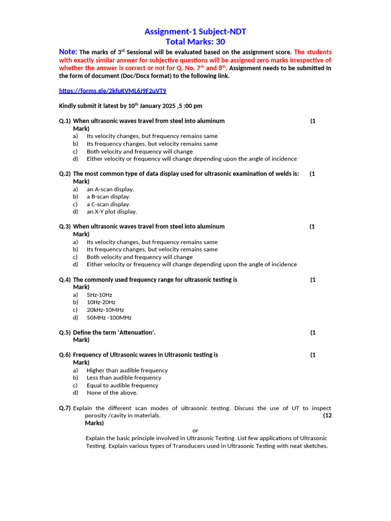 Assignment 1 Pdf Ultrasound Sound