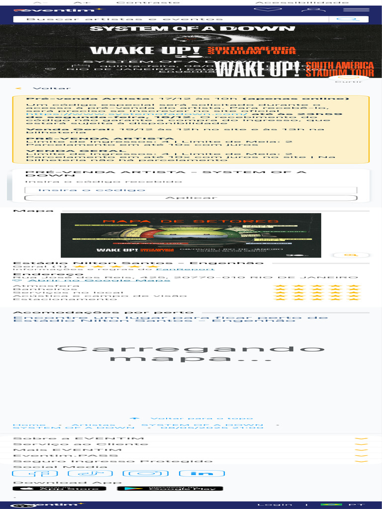 Ingressos Para System of a Down Em Rio de Janeiro - Eventim | PDF | Informática