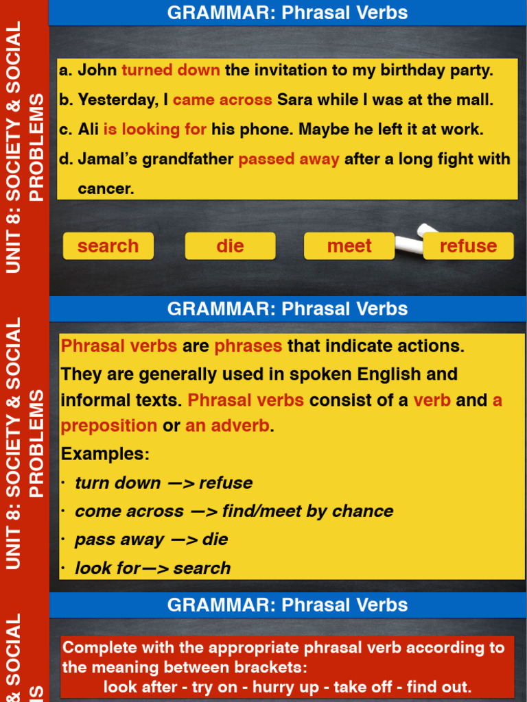 u8_phrasalverbs_1bac | PDF | Verb | Semantic Units