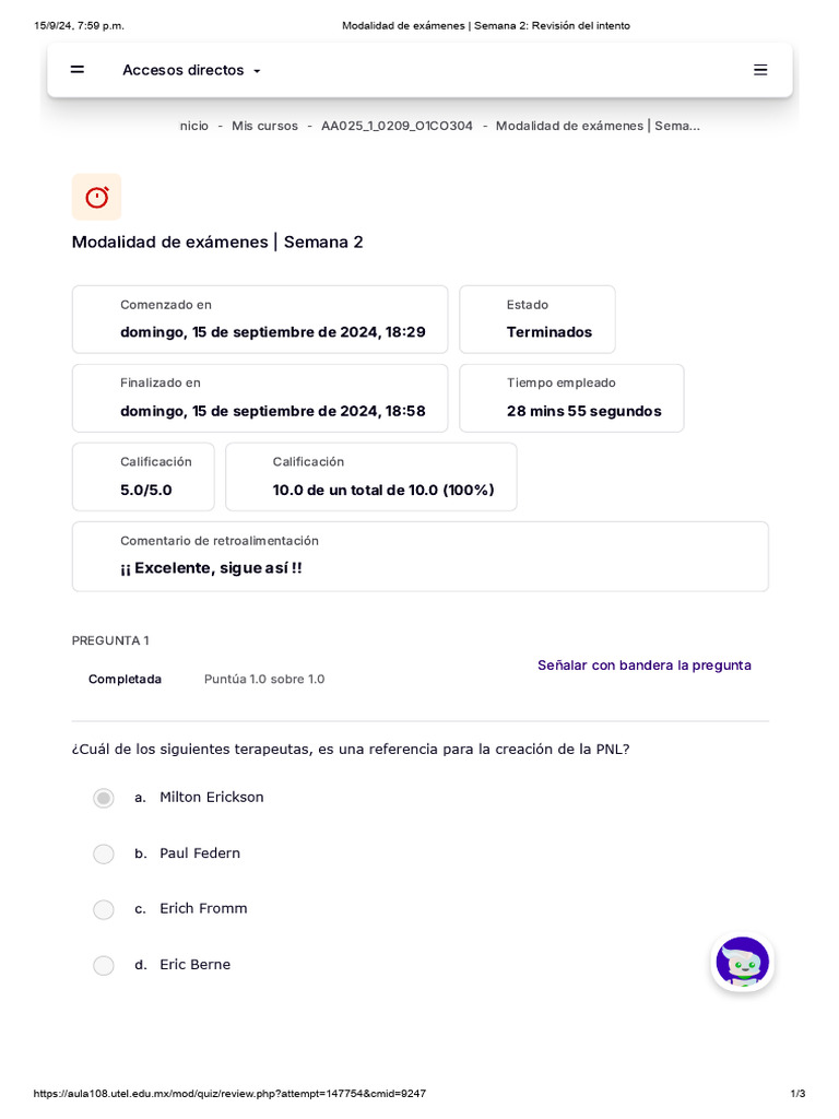 Modalidad de Exámenes - Semana 2 - Programación Neurolingüística | PDF | Programación ...