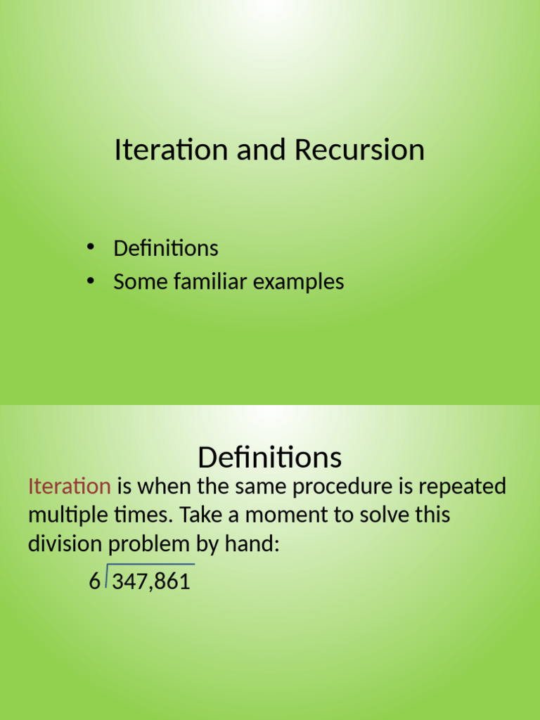 13 Iteration And Recursion Pdf Iteration Recursion 6524