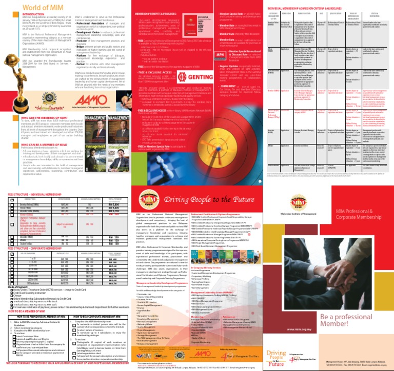 MIM Membership Brochure | PDF | Chief Executive Officer | Academic Degree