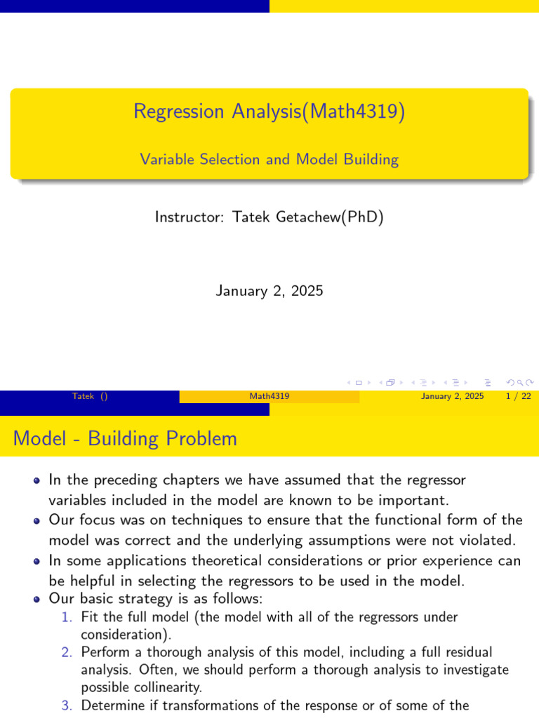 Reg07 | PDF | Akaike Information Criterion | Regression Analysis