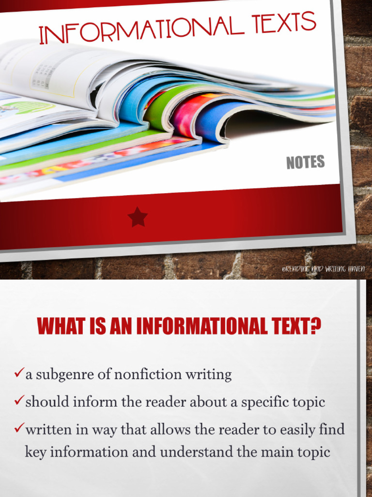 Intro To Informational Texts Presentation | PDF