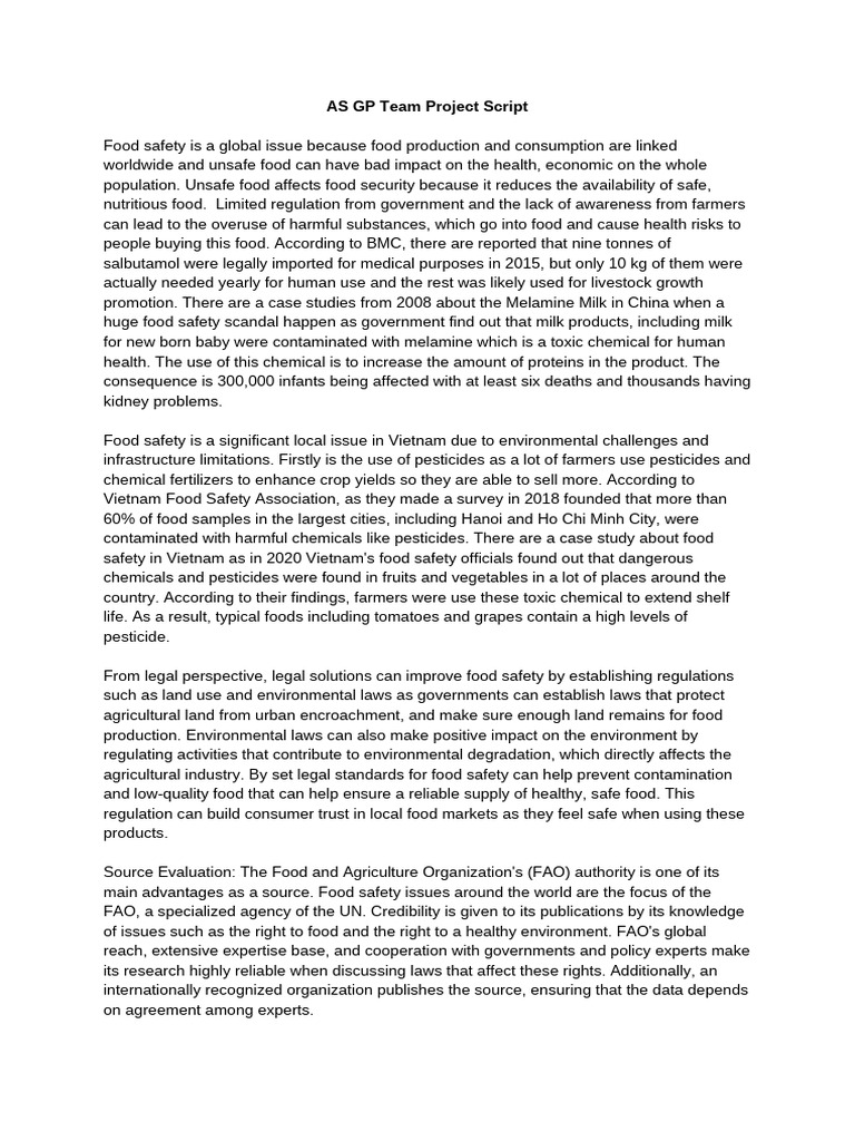 Minh Pham Gia - AS GP Team Project Script | PDF | Food Safety | Pesticide