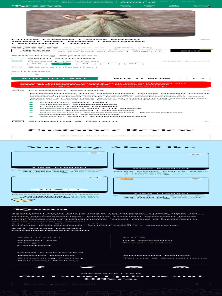 Olive Green Color Party Wear Net Base Designer Lehenga Choli | PDF ...