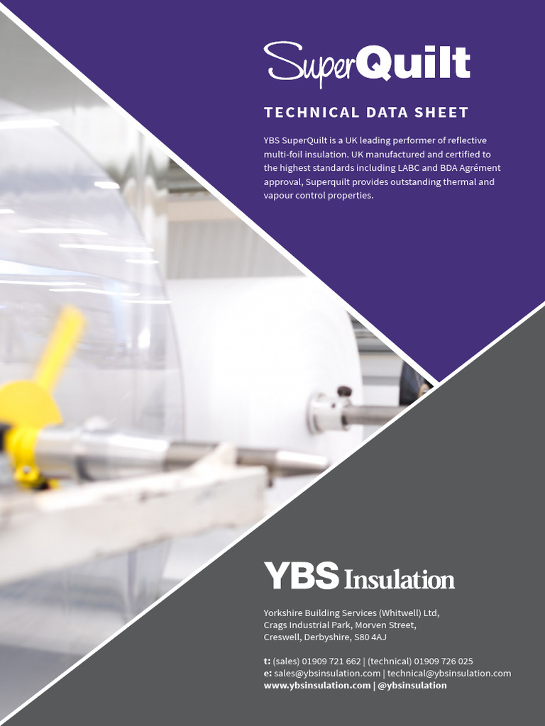 SuperQuilt Data Sheet A5 V5 | PDF | Building Insulation | Roof