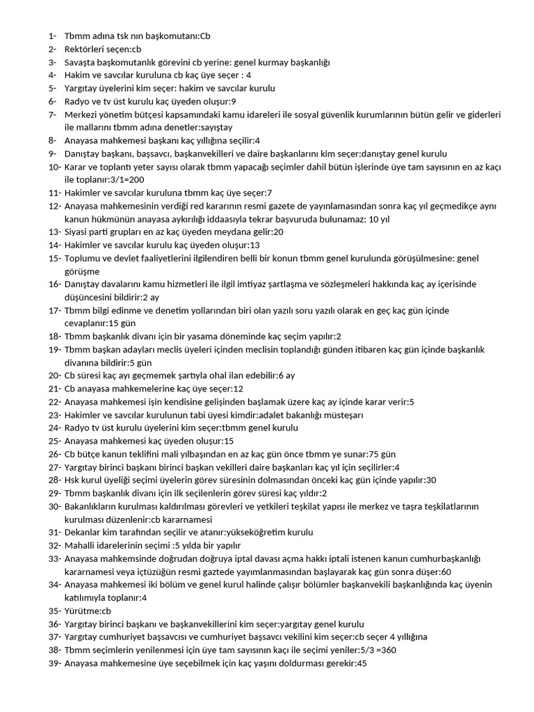 Anayasa Soru Cevap | PDF