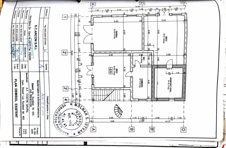 04 - Plansa 4 - Plan Demisol Existent | PDF