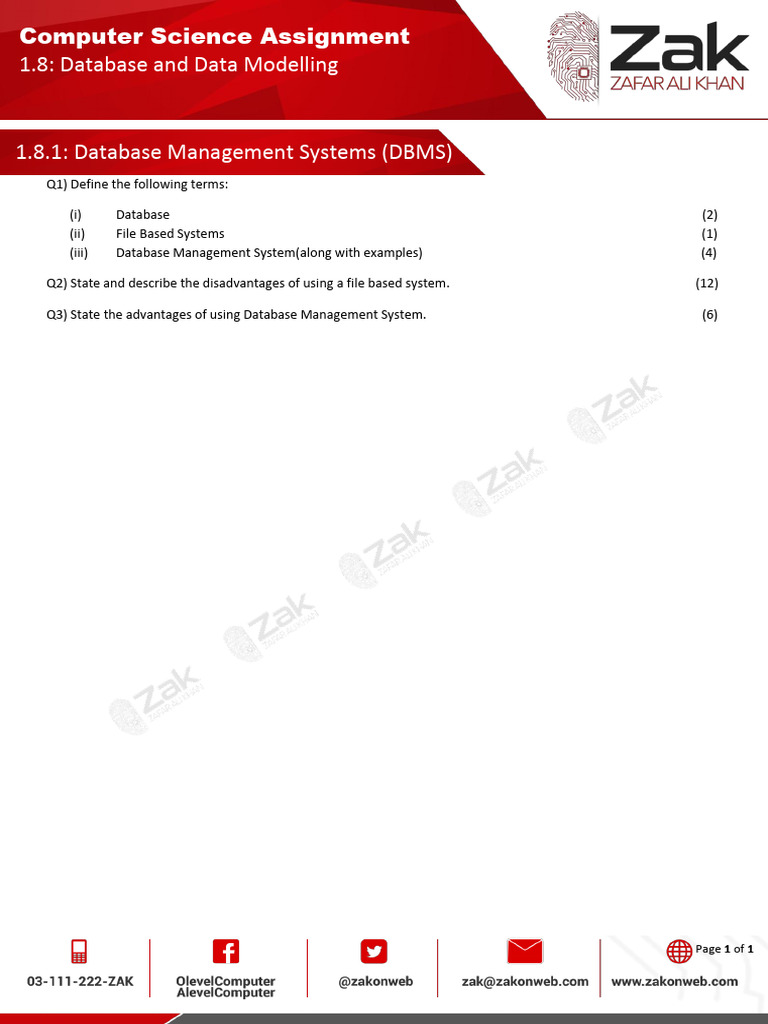 Assignment1 DBMS (AS-Level) | PDF