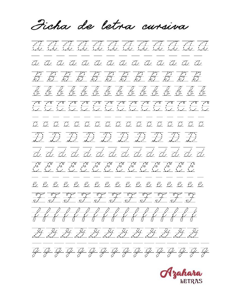 Ficha Cursiva Ninos 2 - 241129 - 235002 | PDF