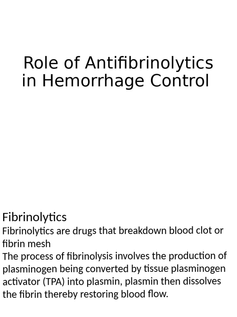 Matric No77-80 Presentation | PDF | Bleeding | Thrombus