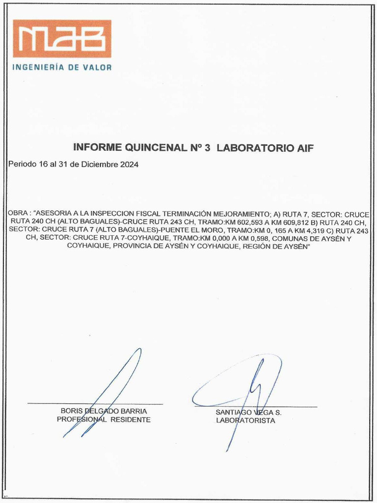 Informe Quincenal 16 Al 31 de Diciembre 2024 | PDF