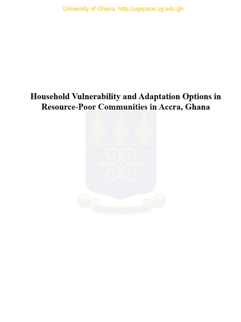 Household Vulnerability And Adaptation Options In | PDF | Vulnerability ...