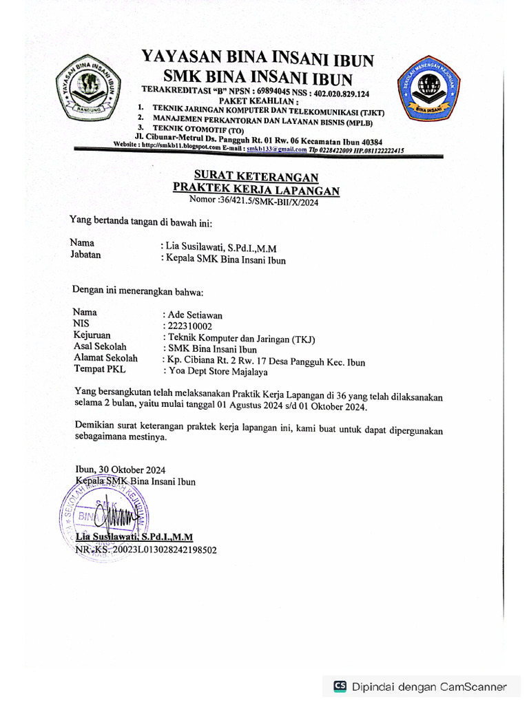 Ade Setiawan PKL | PDF