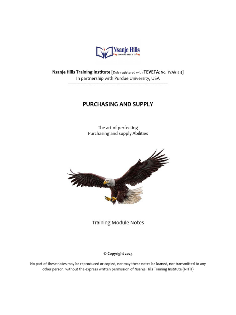 lesson 1 | PDF | Procurement | Supply Chain