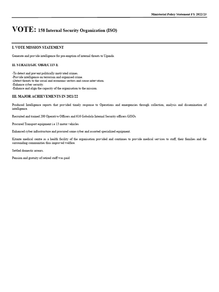 Internal Security Organisation - 1 | PDF | Policy | Hiv/Aids