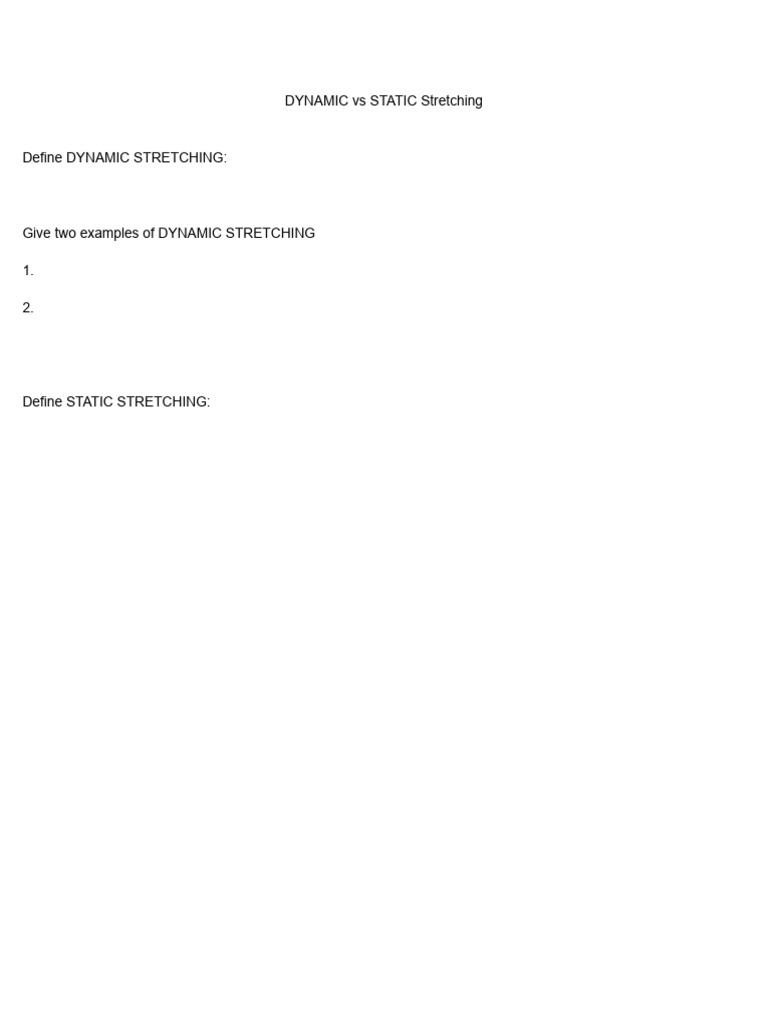 Jonathan Hanson - DYNAMIC Vs STATIC Stretching | PDF