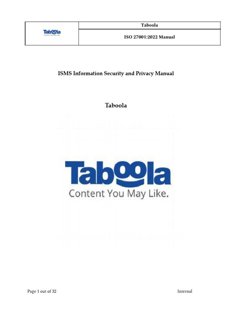 Isms Information Security and Privacy Policy 2024 Version | PDF ...