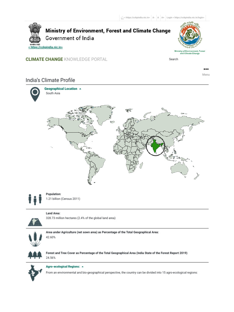 India's Climate Profile - MoEF&CC | PDF | Climate Change | Greenhouse Gas
