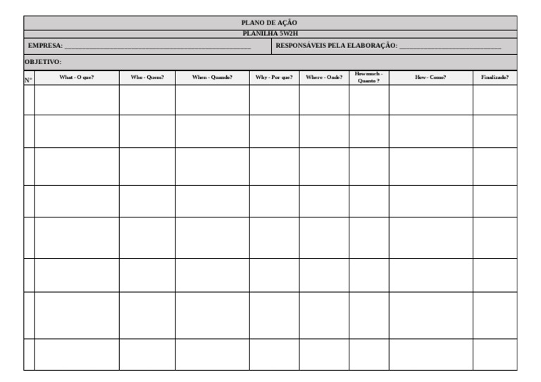 5w2h.planilha | PDF