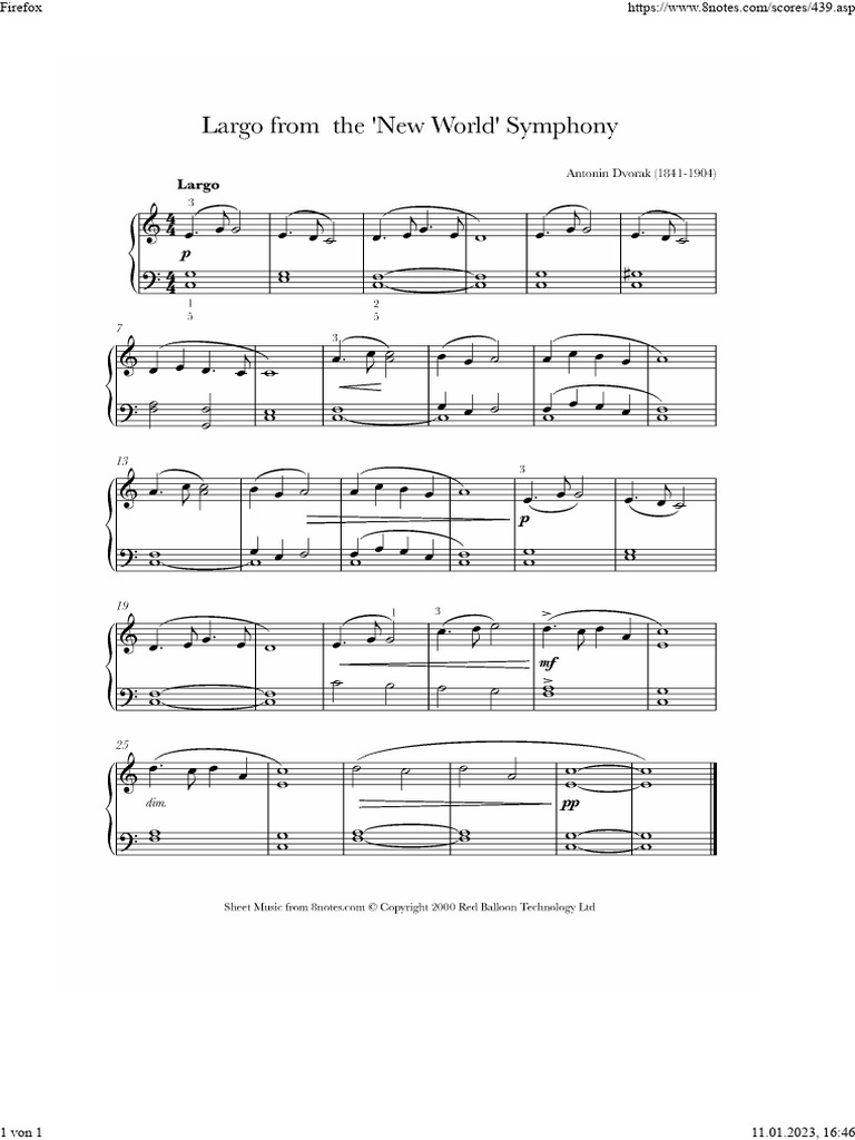 Dvorak New World Symphony | PDF