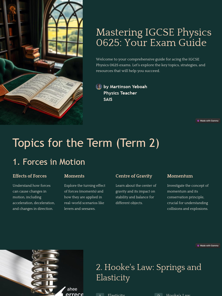 Mastering IGCSE Physics 0625 Your Exam Guide | PDF | Force | Momentum