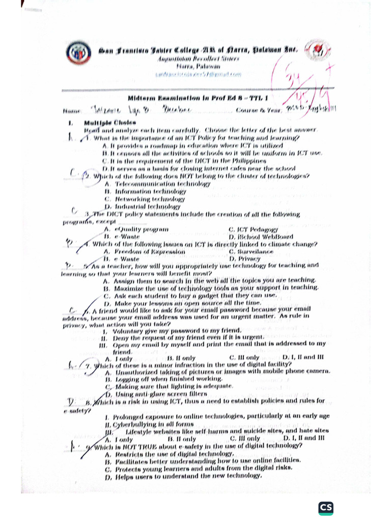 TTL1 MidtermExamination | PDF
