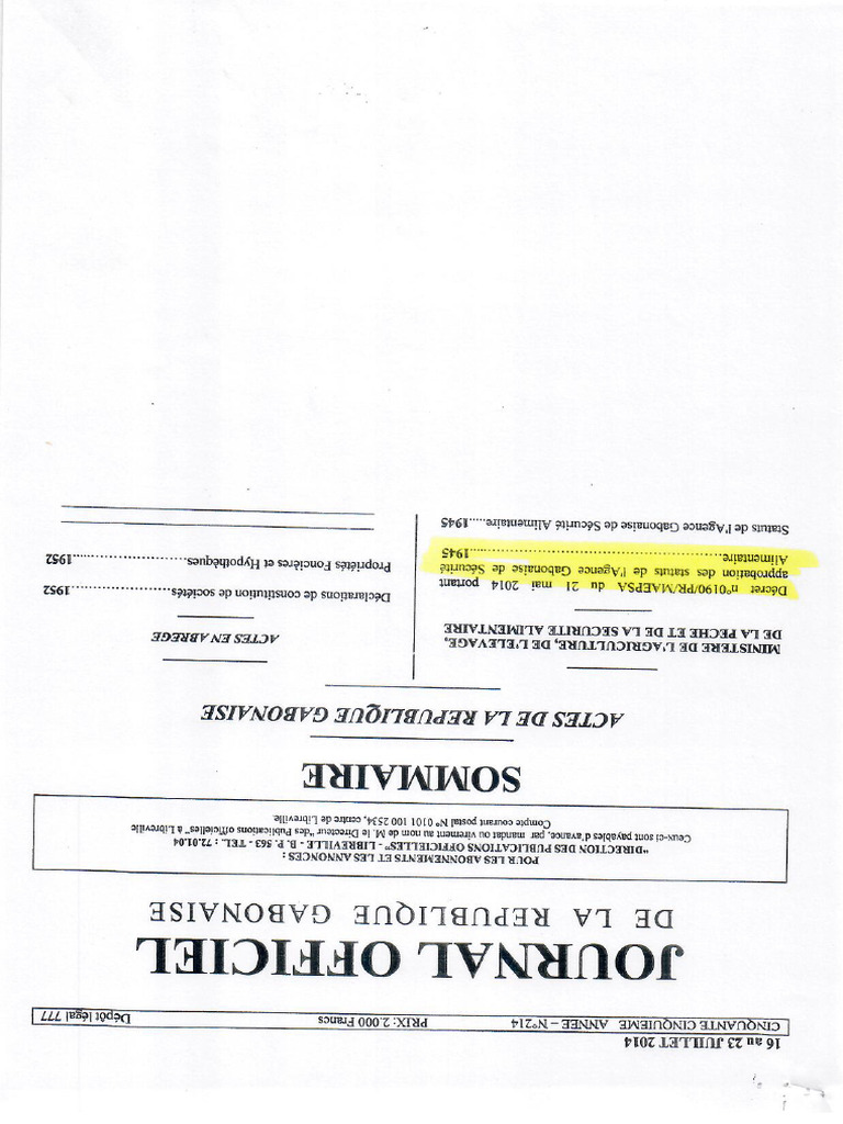 Décret N°0190 | PDF