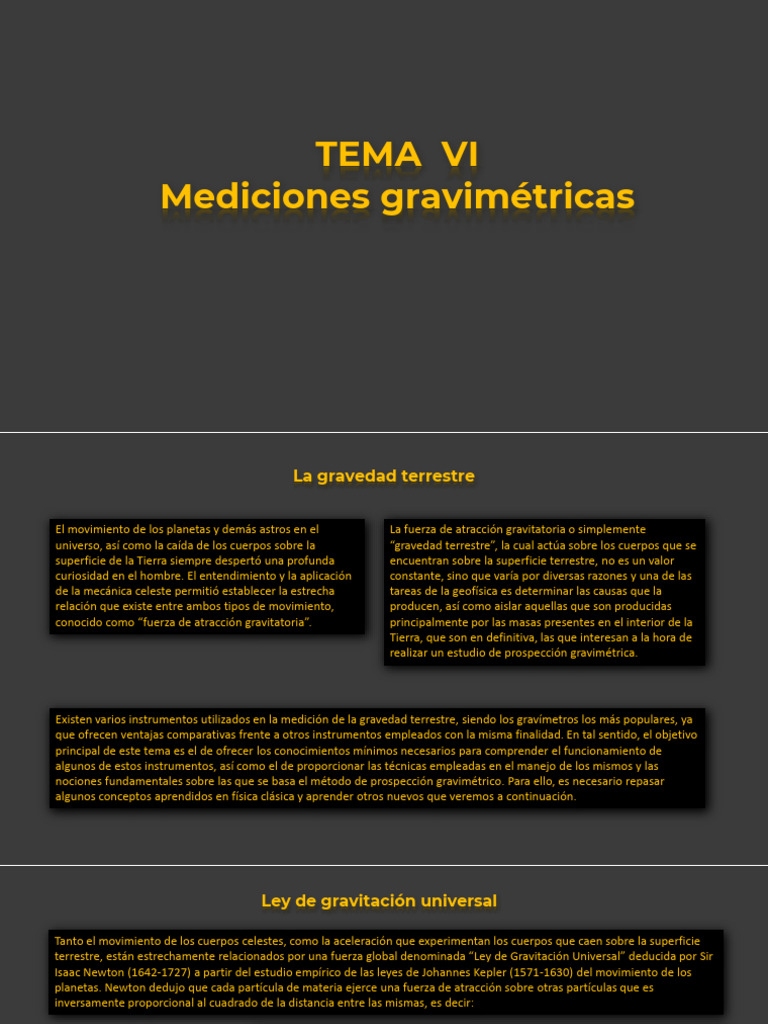 Tema VI Mediciones Gravimétricas | PDF | Medición | Fuerza