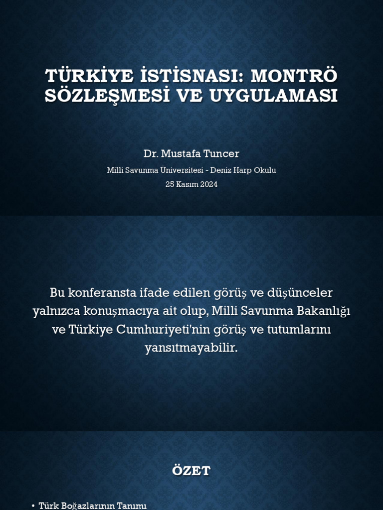 Montreux Convention and Its Application - DR - Mustafa Tuncer TR | PDF