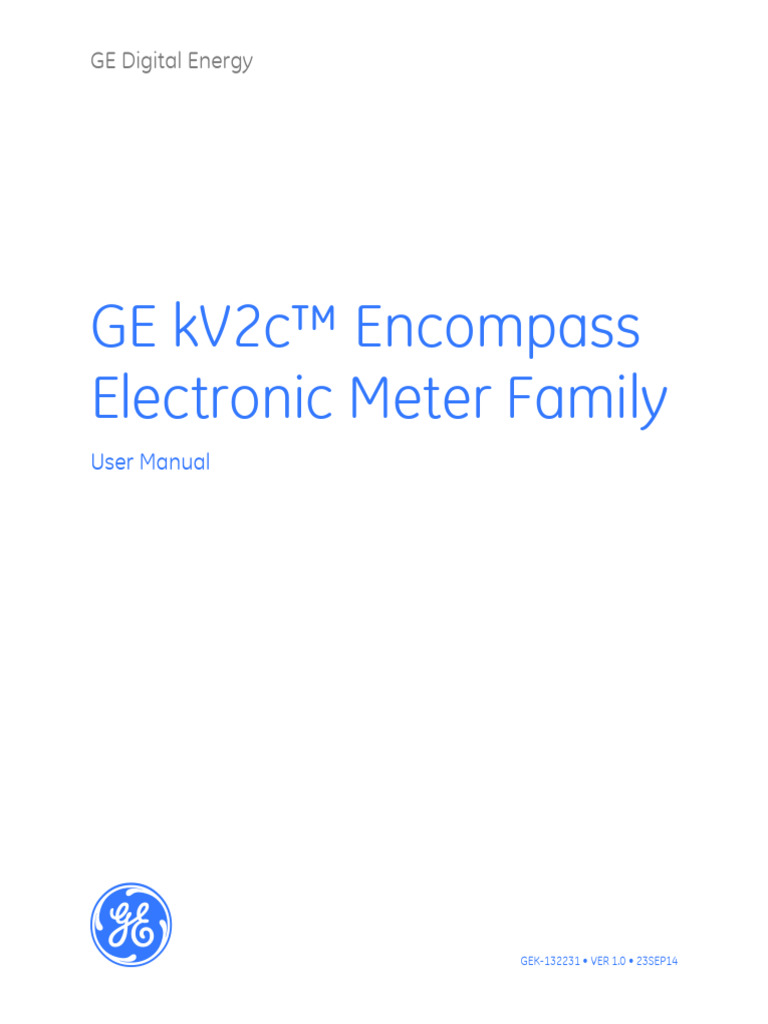 GEK-132231 GE KV2c Encompass Meter Family - User Manual Rev 1.0 | PDF ...