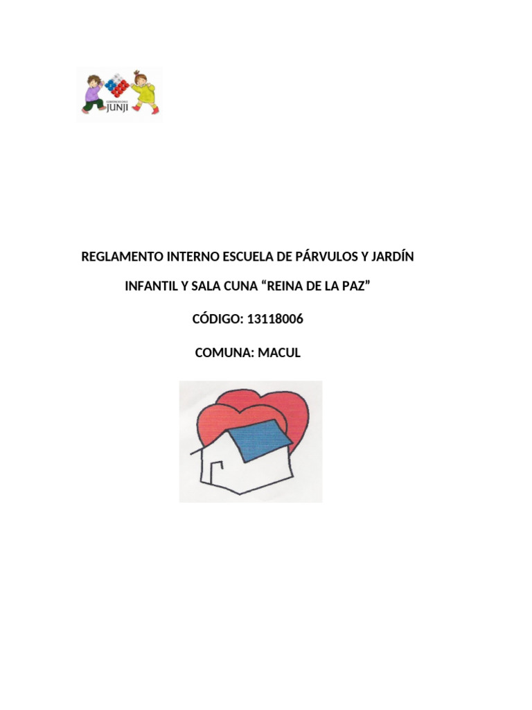 Reglamento Interno Escuela de Párvulos y Jardín Infantil y Sala Cuna ...