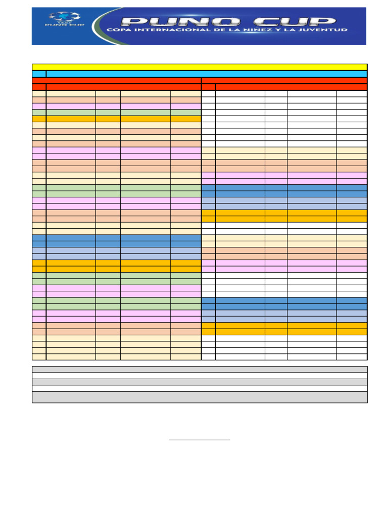 Programa Horario Puno Cup 2024 - 1 | PDF