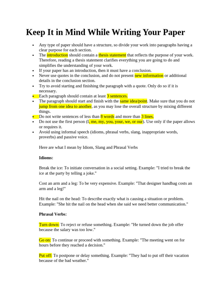 Essential Tips for Academic Paper Writing | PDF | Idiom | Human ...