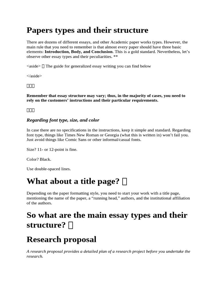 Papers types and their structure | PDF | Essays | Argument