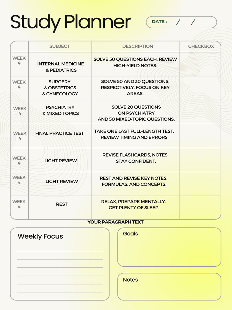Weekly Study Planner | PDF
